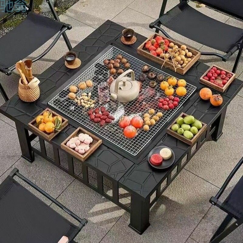 Открытый стол для барбекю Барбекю-гриль 81x81cm