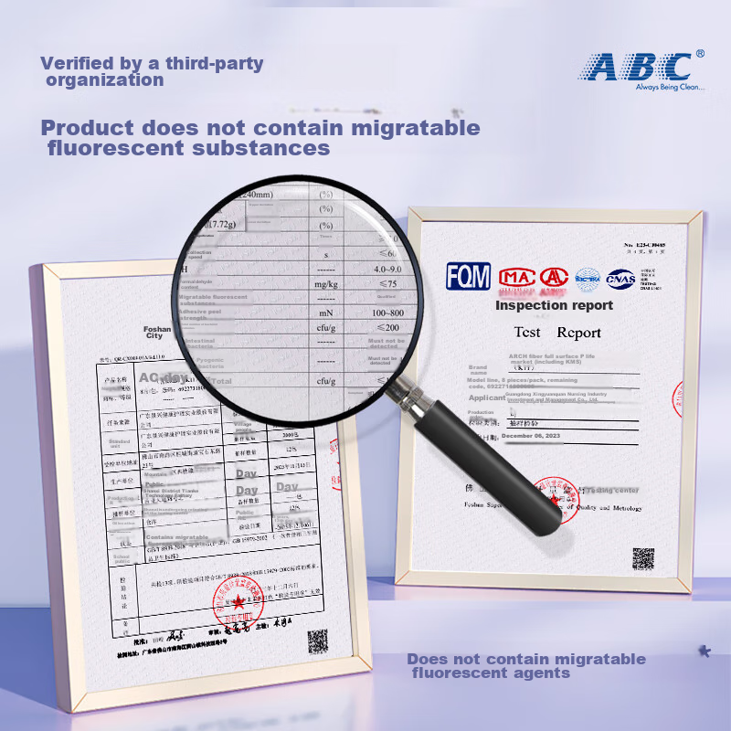 ABC Mini Sanitary Pad Combo Pack, Menstrual Pad Set, KMS Light And Thin Daytime Use, 190mm*24 Pieces