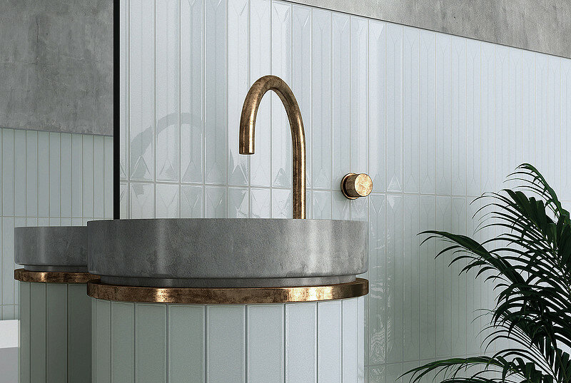 Керамическая плитка Equipe Vitral Axis Sky 31155 настенная 5х40 см серый