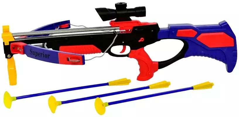 Арбалет детский КНР набор стрельба по мишени с колчаном, лазерный прицел