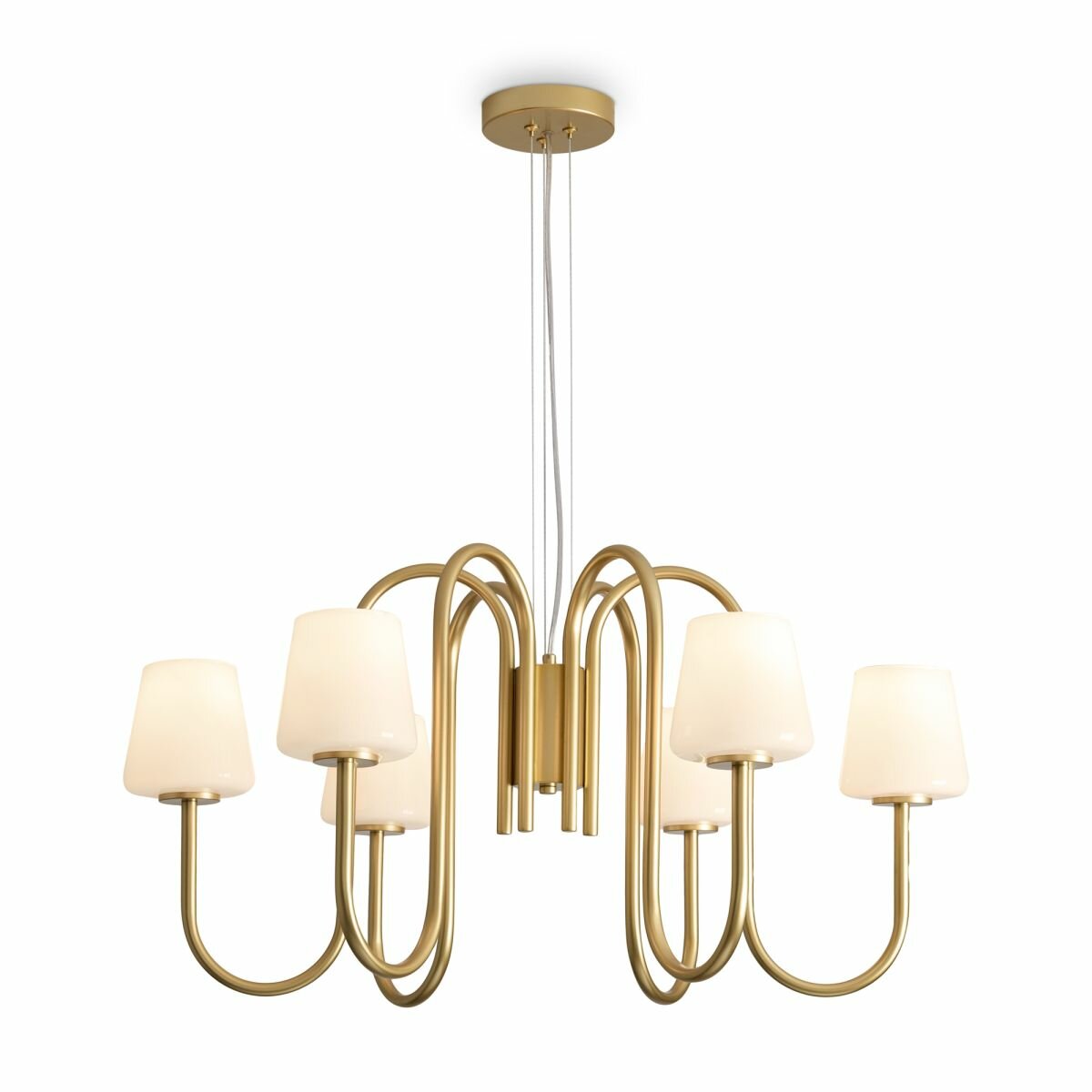 Подвесная люстра Freya Jade FR2039PL-06G, в стиле модерн, прозрачный плафон, золотая арматура