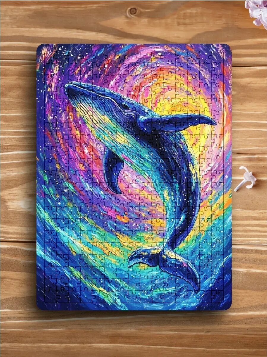 Деревянный пазл в подарок "Кит"