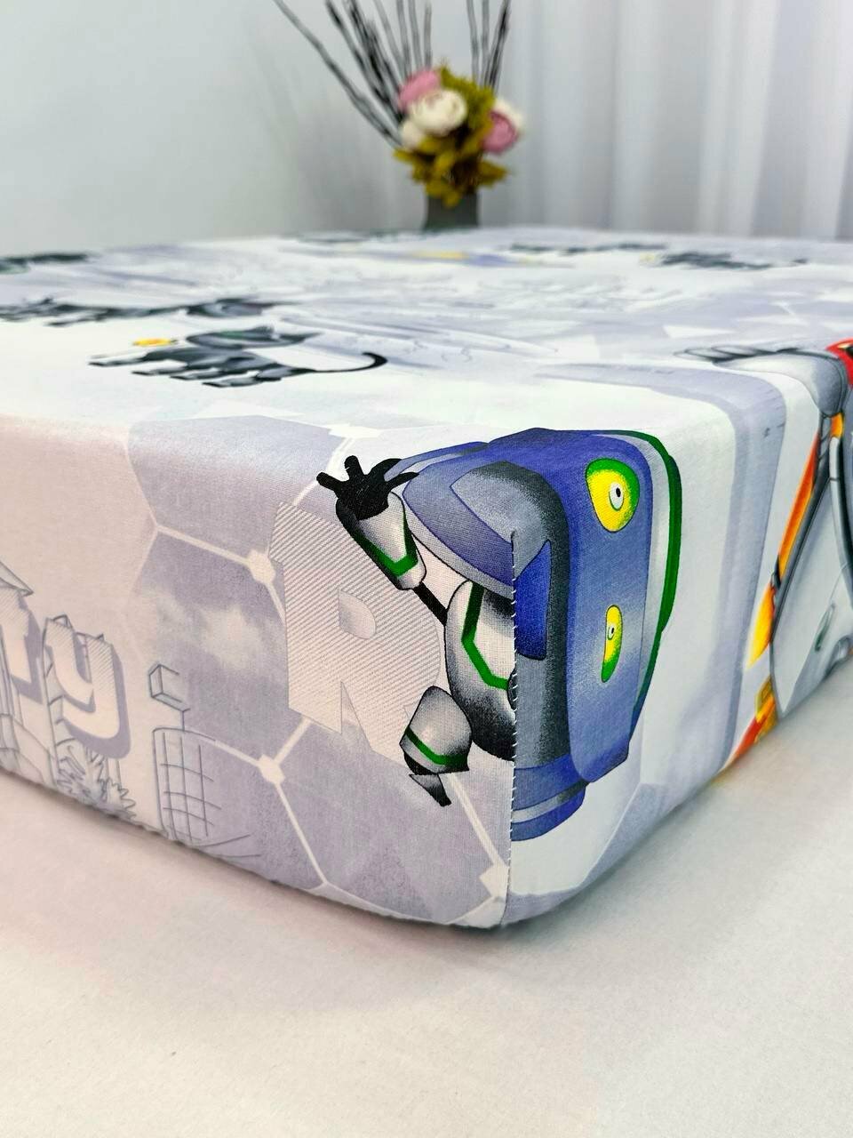 Milo's простынь на резинке 80х160, детская натяжная простыня, хлопок 100%, бязь