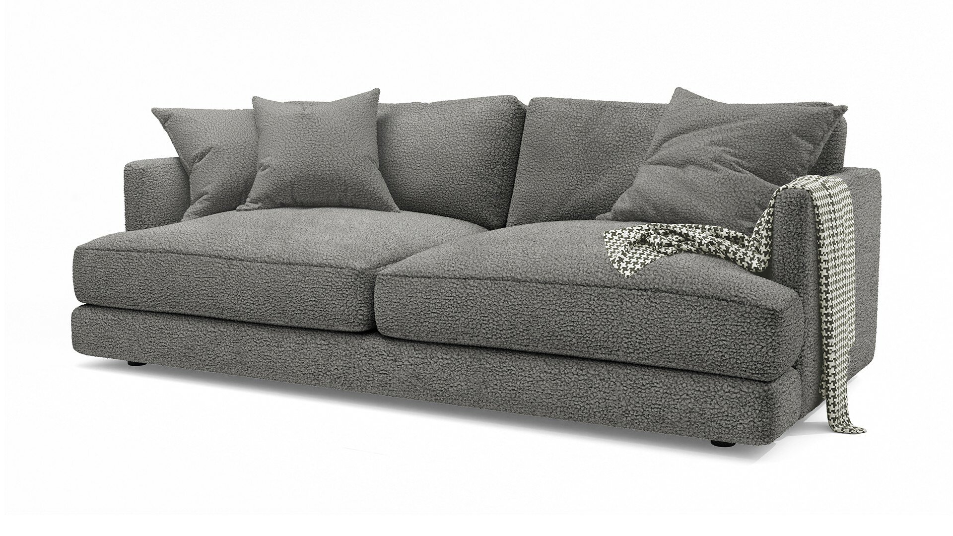 Диван Ибица Camel 22 NOW 215x116x93 см, черный Букле, еврокнижка Фиеста