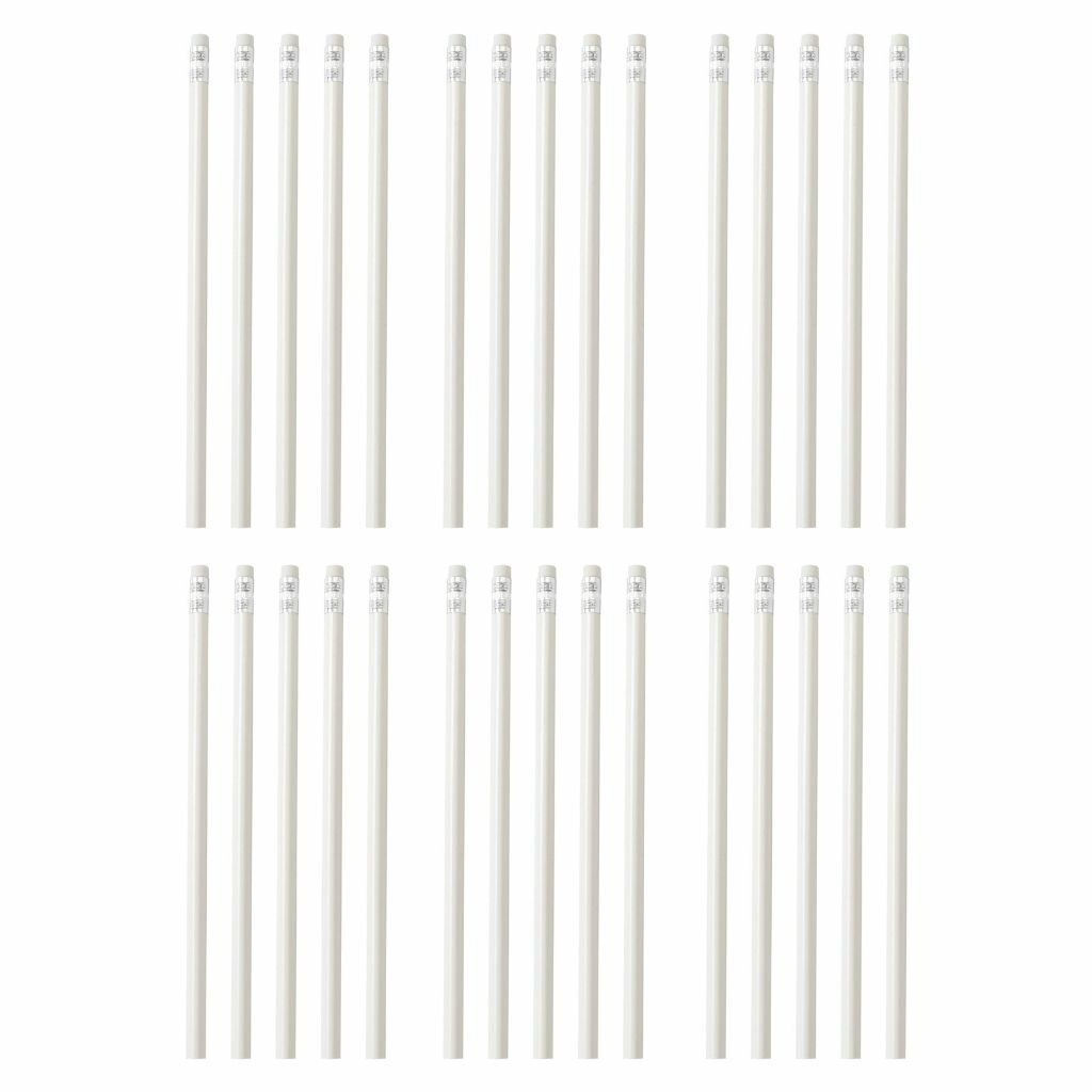 Карандаши Macaron HB, 30 шт, белые