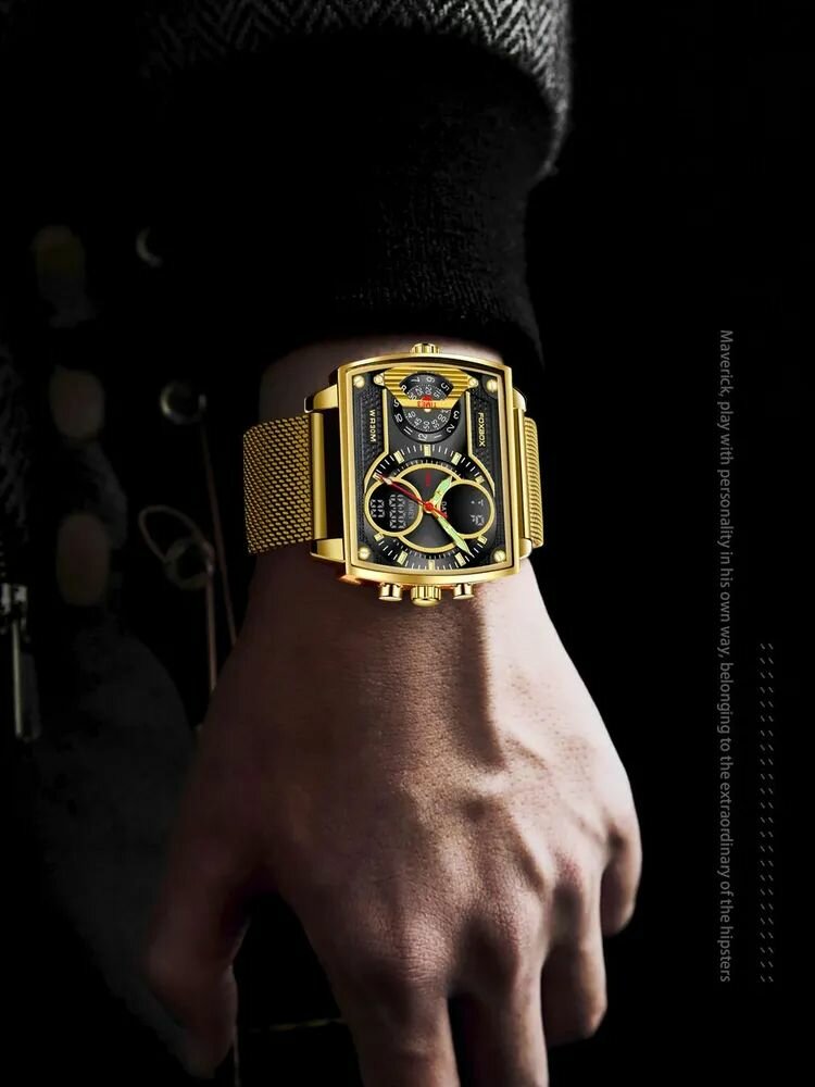 Водонепроницаемые часы FOXBOX с двойным дисплеем для мужчин