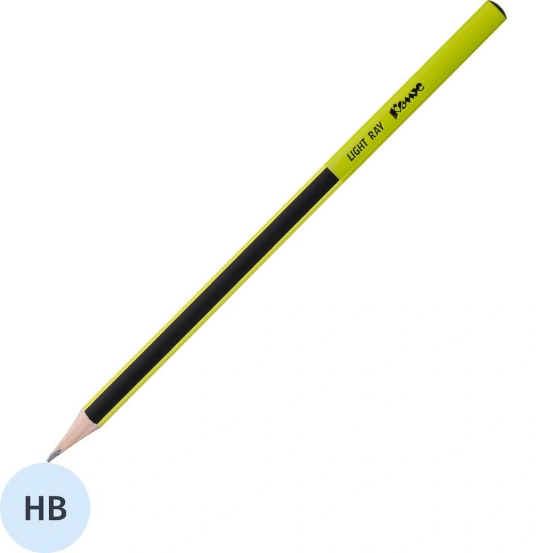 Карандаш чернографитный Комус Light Ray НВ тополь, 3гран заточ черн/зелен