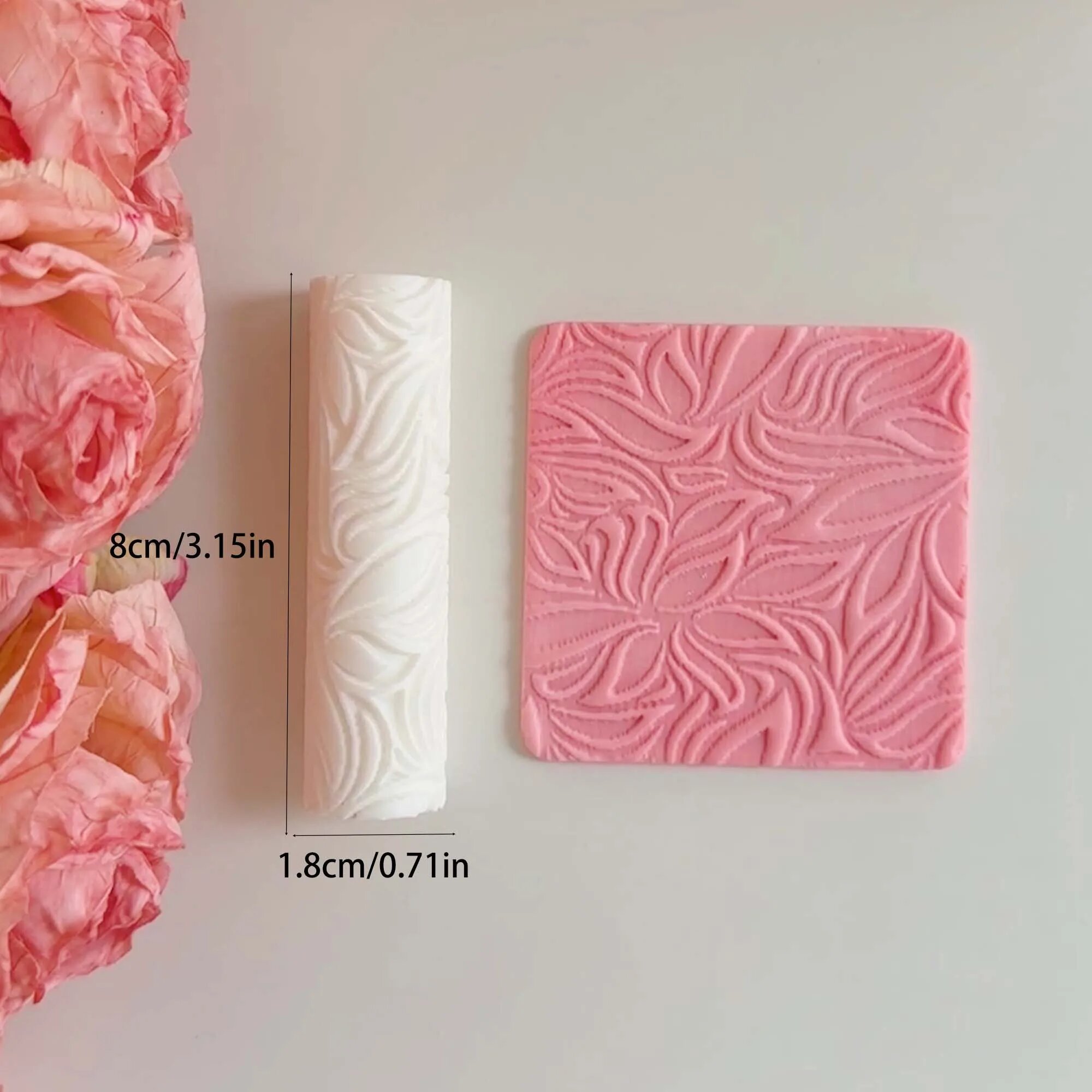 Роликовый резак для полимерной глины PLA Розовый, GZ024