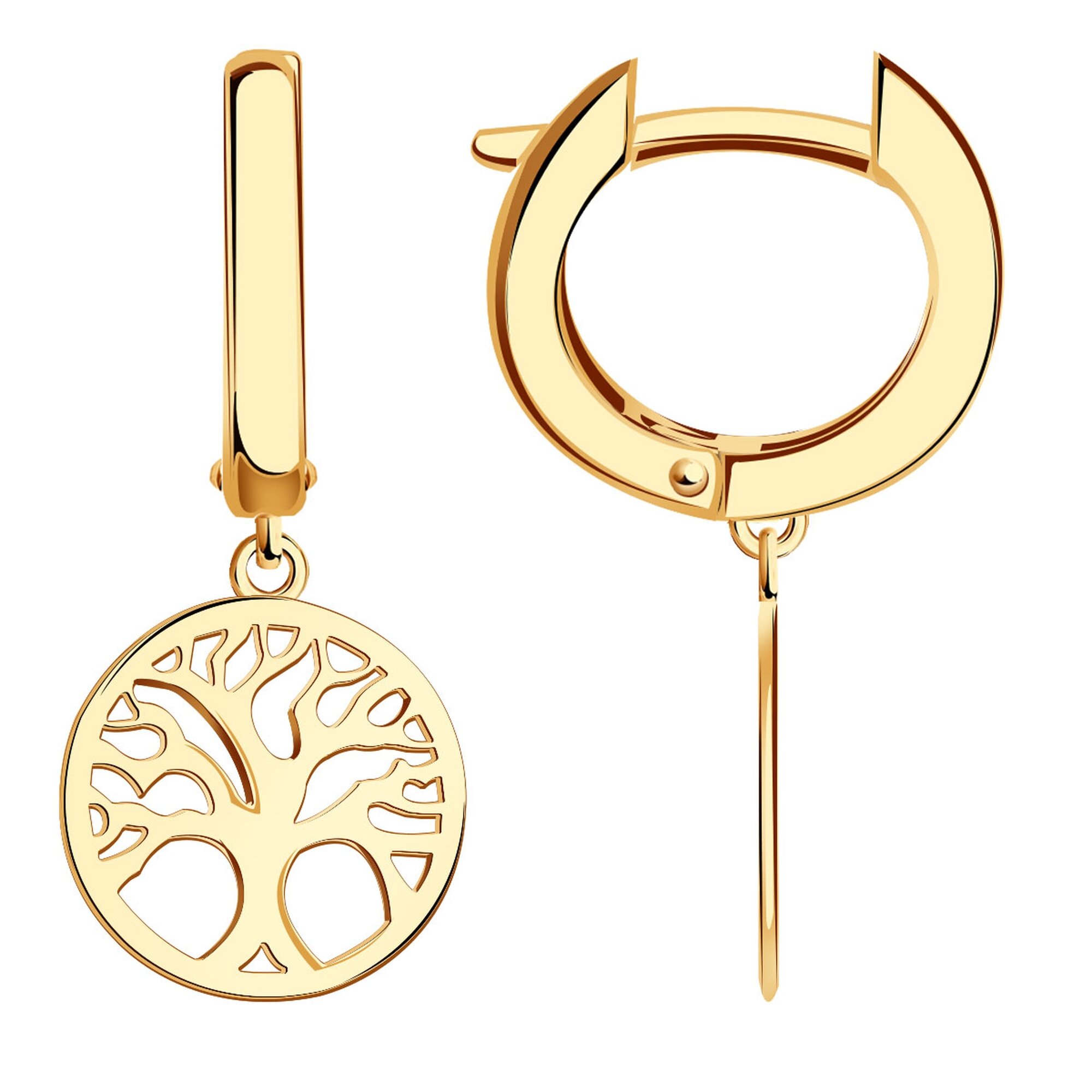 Серьги, красное золото, 585 проба