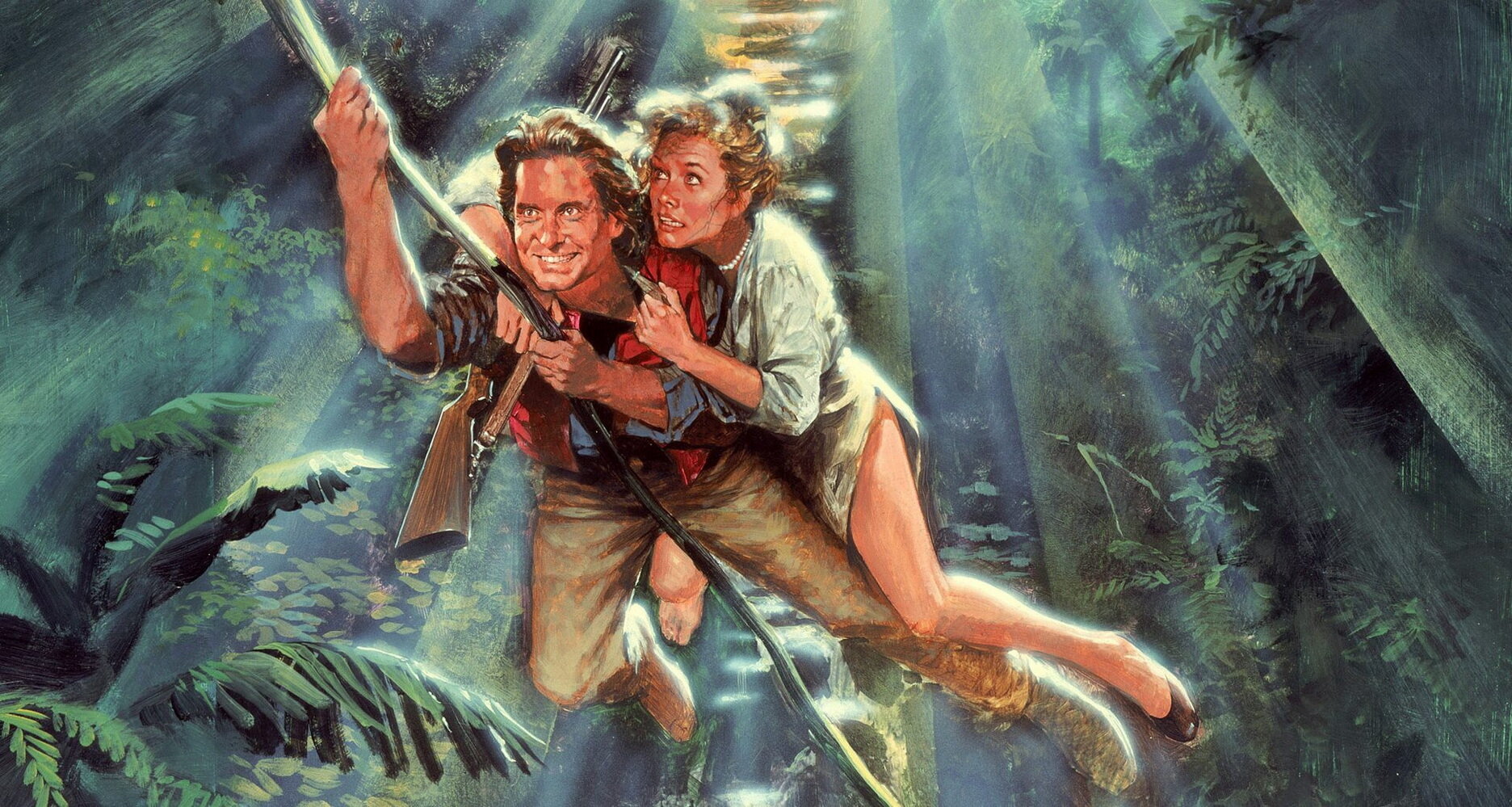 Плакат, постер Роман с камнем *Romancing the Stone***Год:** 1984 на холсте, размер 30х42см