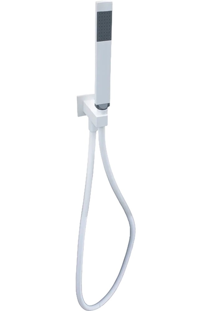 Душевой гарнитур Paffoni Premium ZDUP095BO встраиваемый, белый, матовый, латунный, лейка для душа со шлангом и держателем