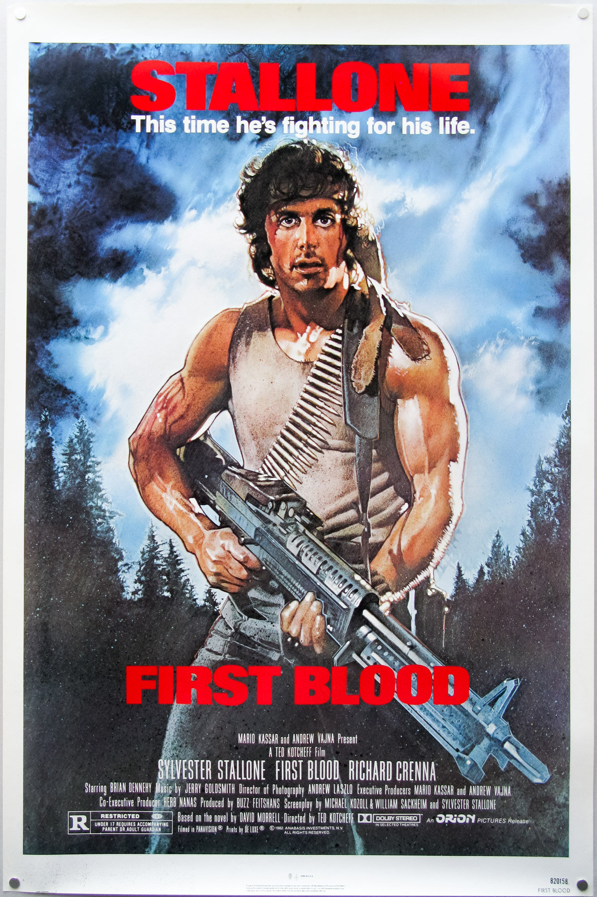 Плакат, постер Первая кровь (First Blood) на бумаге, размер 21х30см