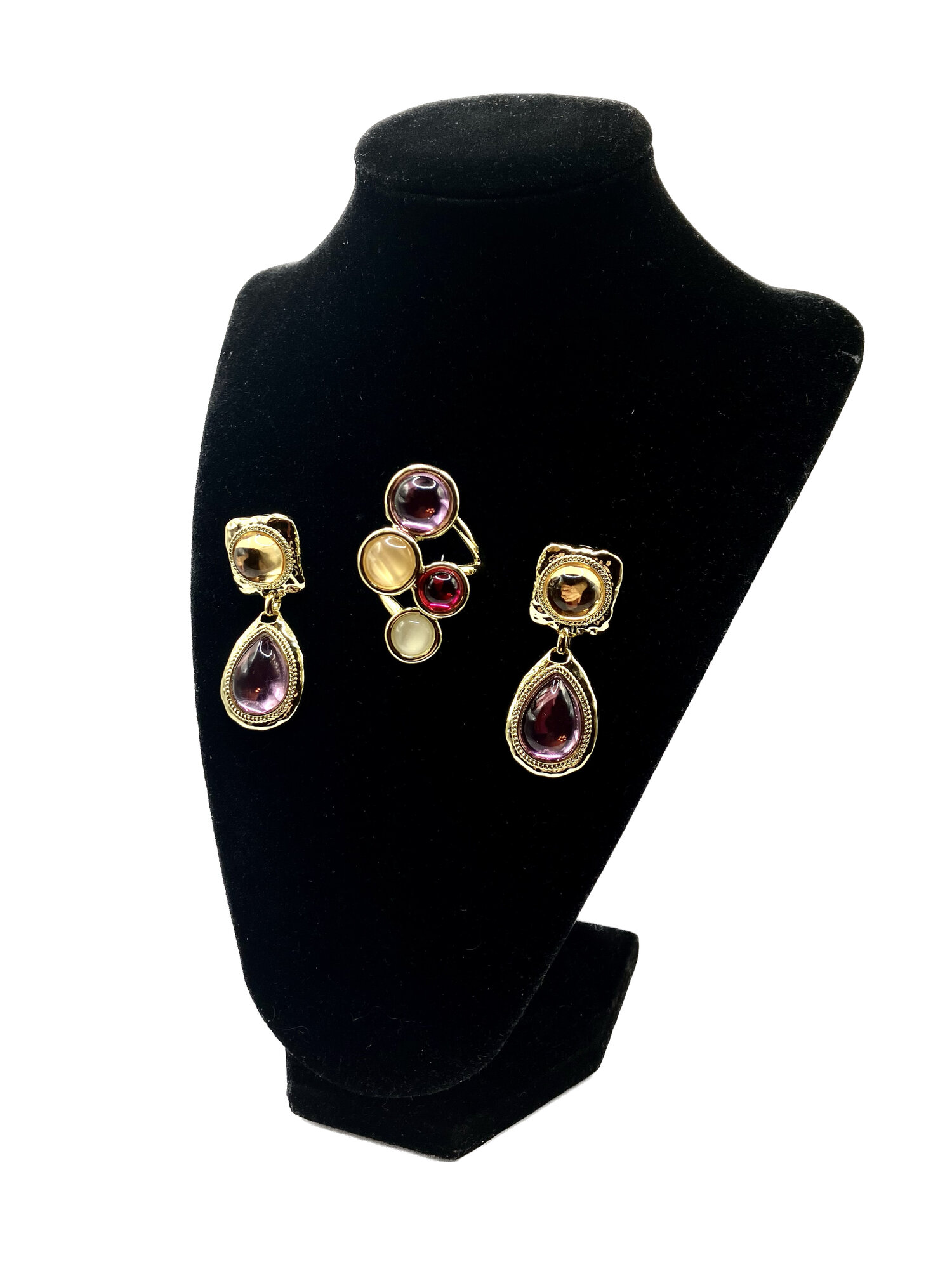 Комплект бижутерии: кольцо, серьги