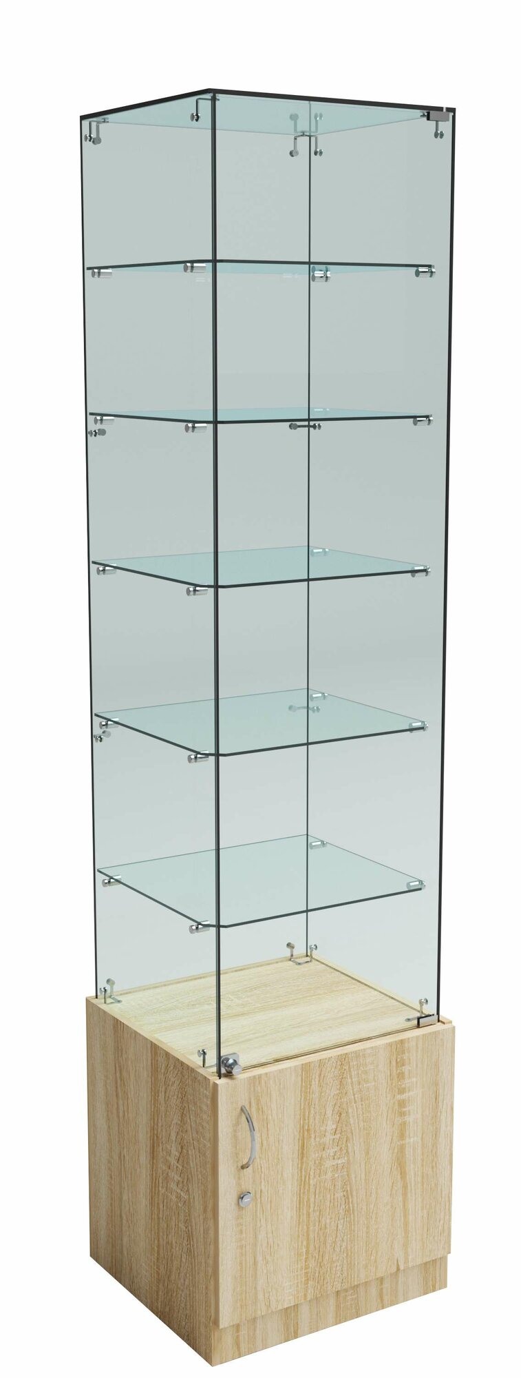 Витрина истра №506 стаканчик (задняя стенка - стекло), Дуб сонома