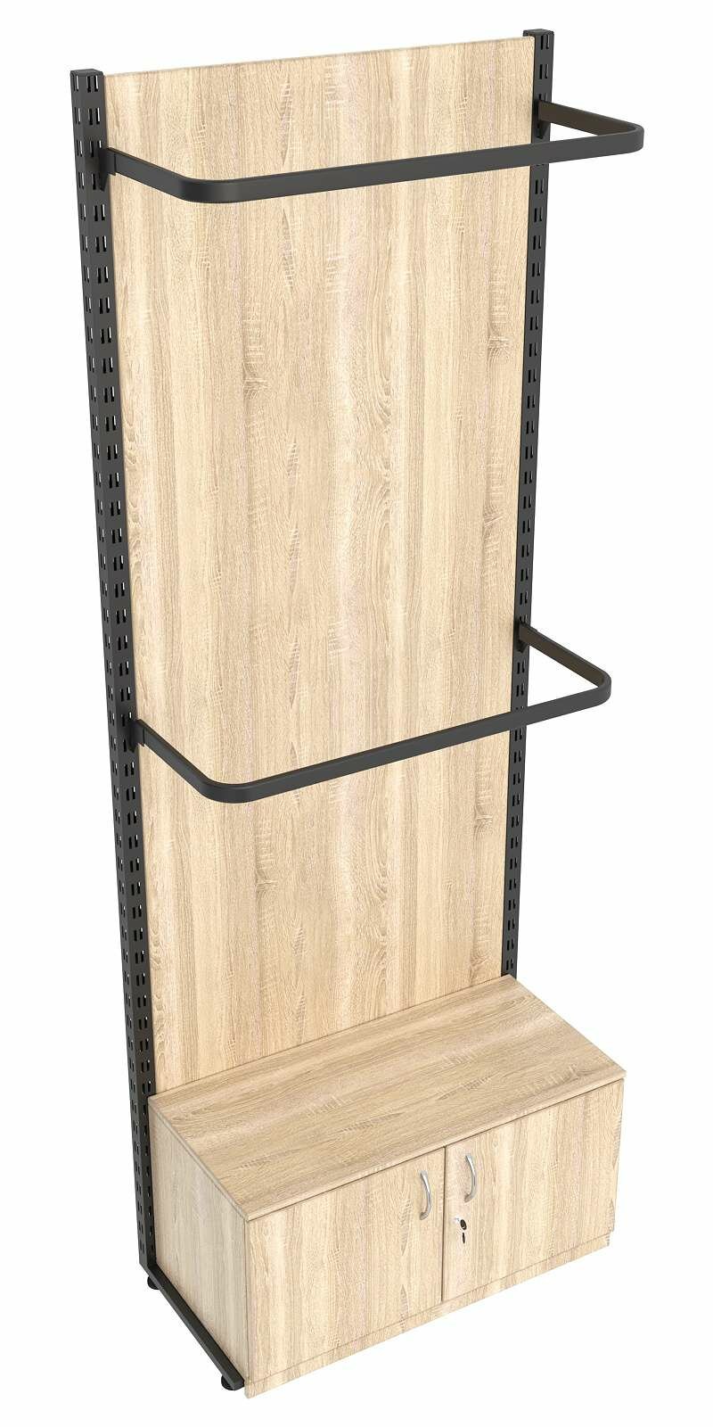 Пристенная система с П-образными поручнями для одежды лофт №1-ЗС-Н 900мм, Дуб сонома