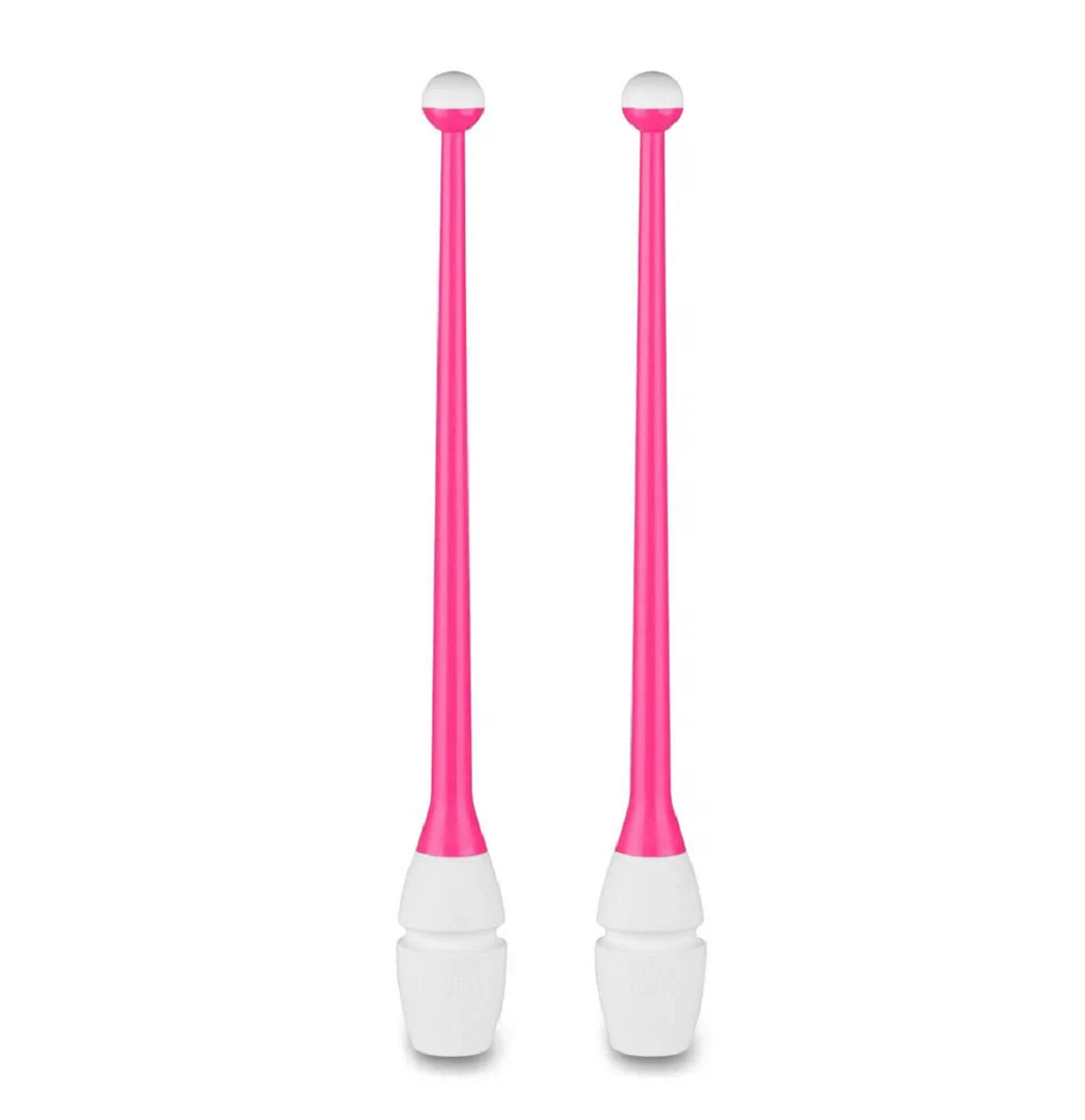 Булавы для художественной гимнастики Indigo In017, длина 36 см, каучук, вставляющиеся, розовый