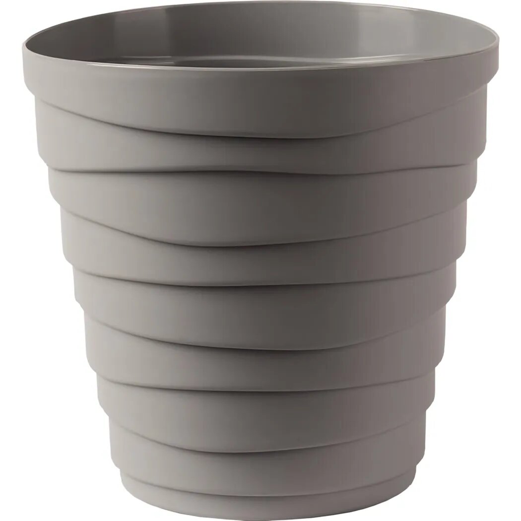 Кашпо пластиковое 1,4л, серый жемчуг, д-14,5см, легкое и стильное