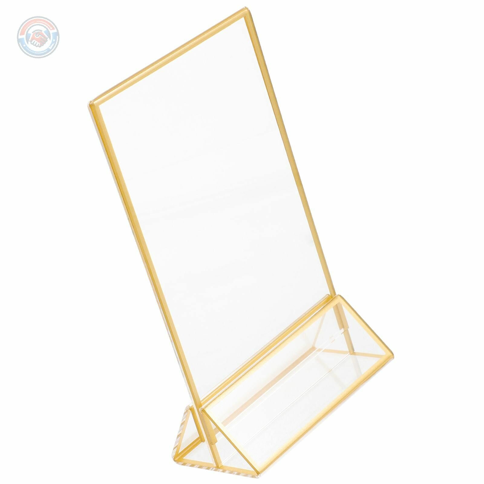 Элегантная акриловая подставка для вывесок 18,5x10,8x6 см, золотистый держатель меню и информации для кафе, ресторанов, свадеб и мероприятий