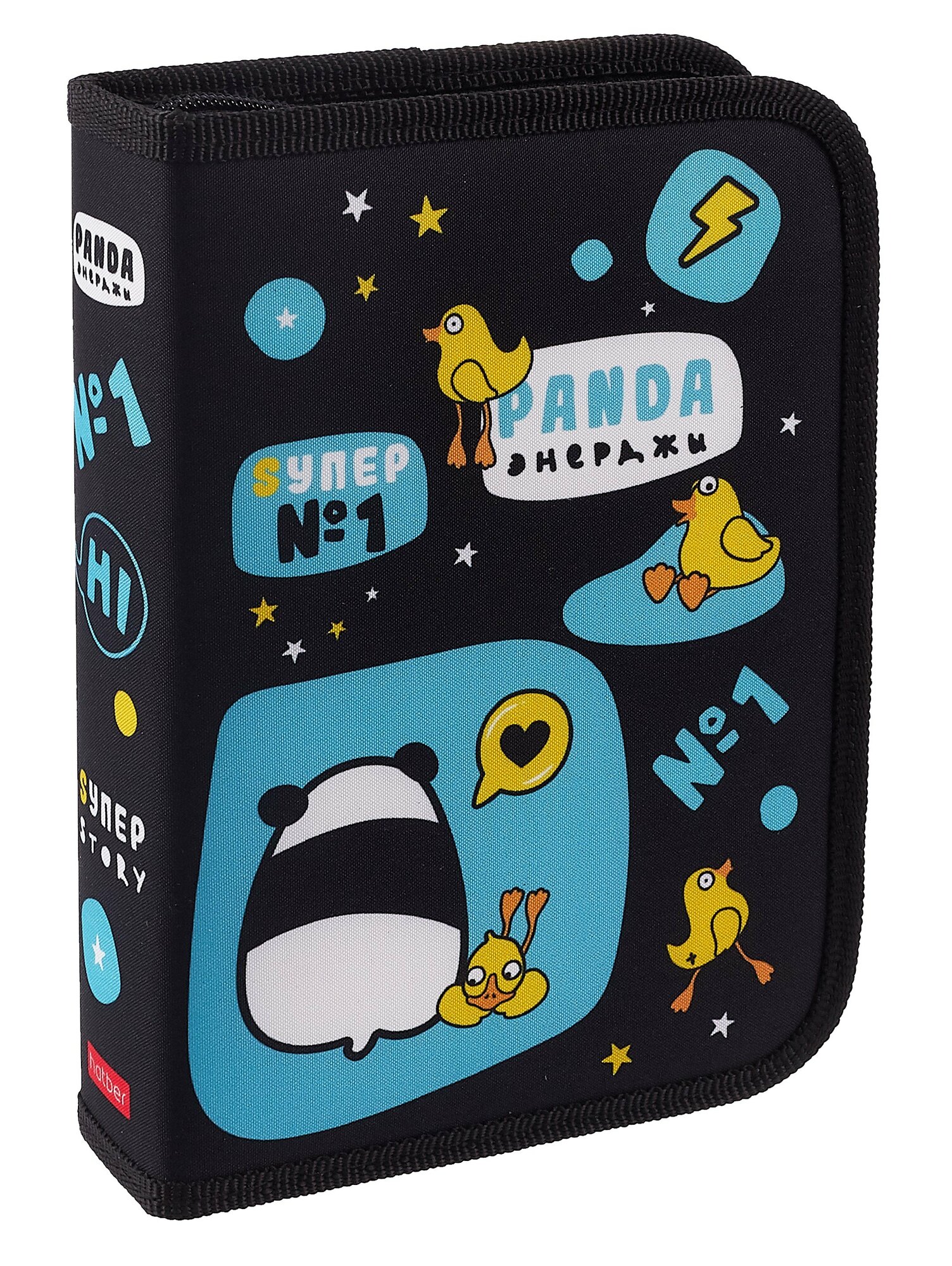 Пенал 1 отделение "Панда энерджи" 20*14, ткань/картон