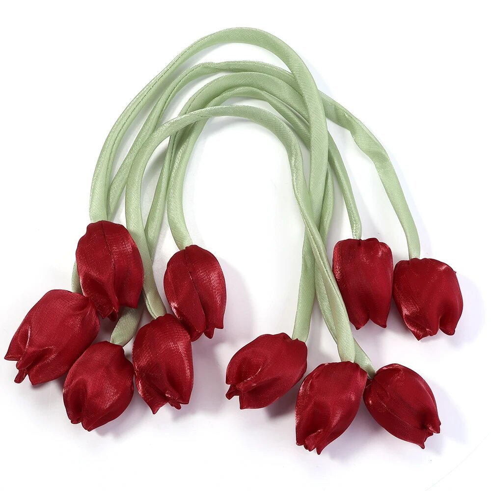 Набор аппликаций 3D тюльпаны и цветы 5 шт. Бордовый, Red