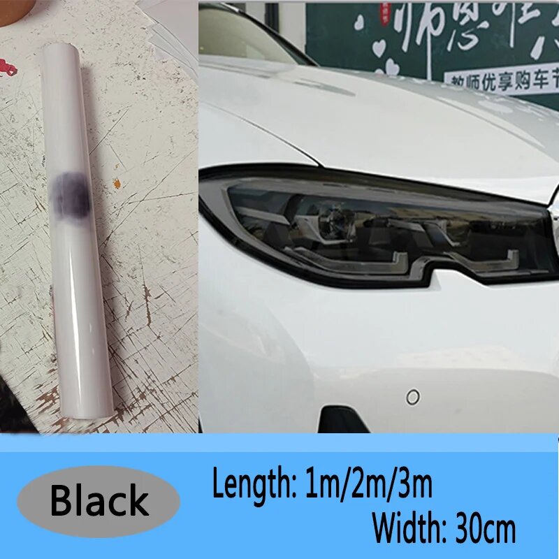 Черная/фиолетовая фотохромная пленка для фар из ТПУ, подходящая для любого UV turns black, 1M