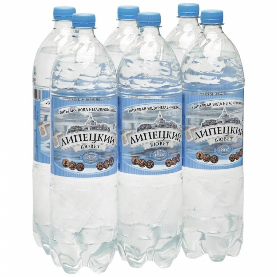 Артезианская вода "Липецкий Бювет" негазированная 1,5 л, 6 шт.