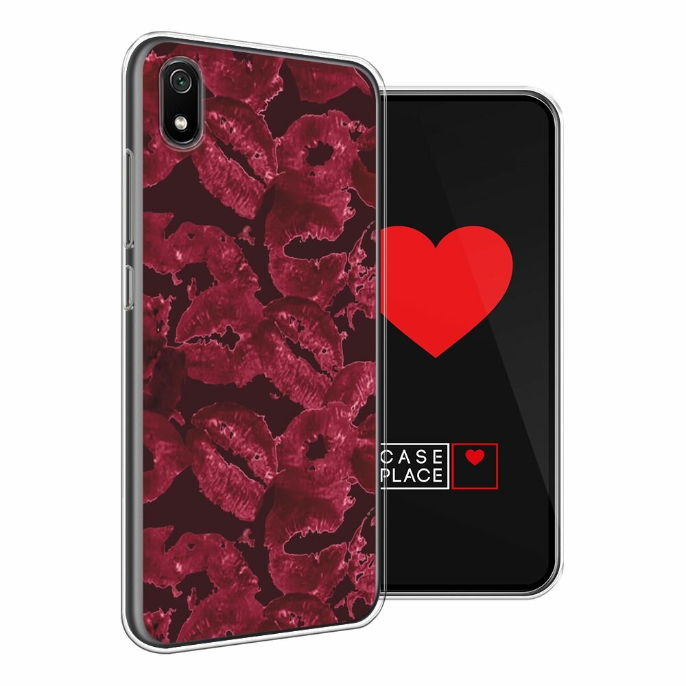 Чехол на Xiaomi Redmi 7A / Сяоми Редми 7А с принтом Помада паттерн 1 — фото 1