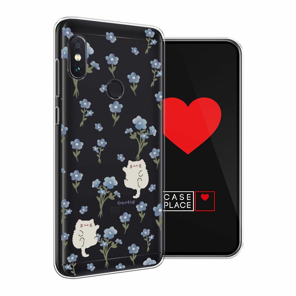 Чехол на Xiaomi Redmi Note 5/Note 5 Pro / Сяоми Редми Нот 5/Нот 5 Про с принтом "Gentle cats", прозрачный — фото 1