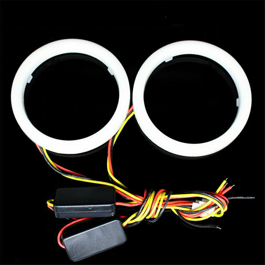Автомобильная Фара Drl Дневной Ходовой Свет Auto Halo Ring Angel Eyes 12V Дневной Свет Поворотник Белый Желтый Подходит