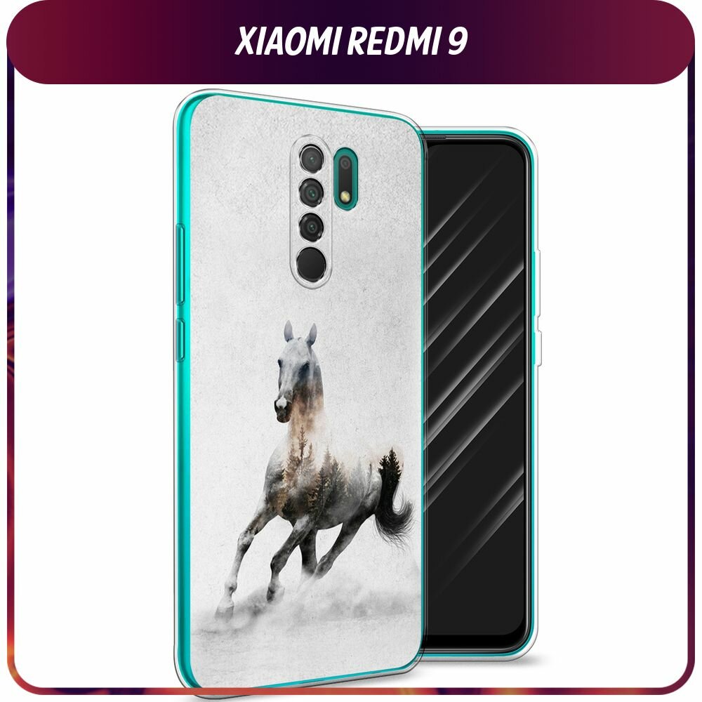 Чехол на Xiaomi Redmi 9 / Сяоми Редми 9 с принтом "Лошадь лес"