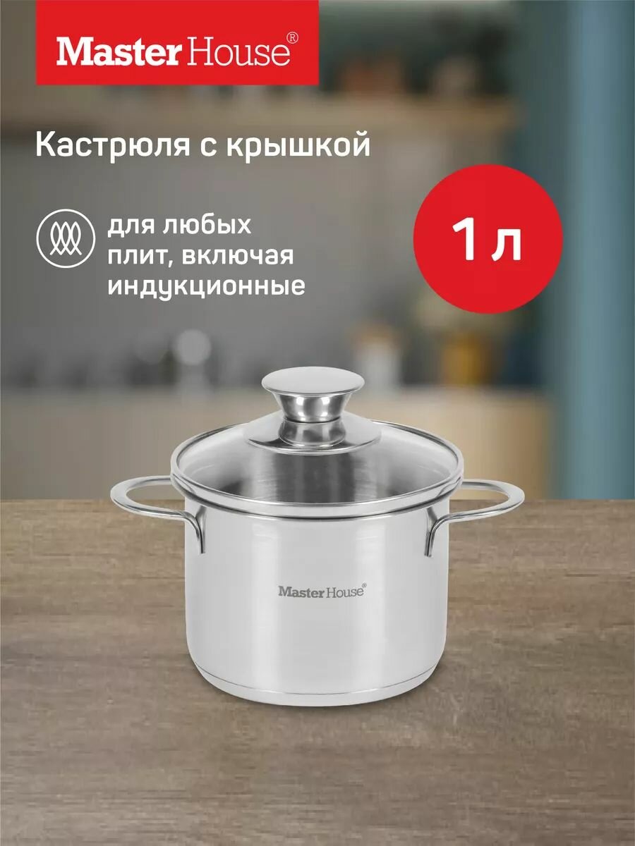 Кастрюля маленькая с крышкой 1 литр