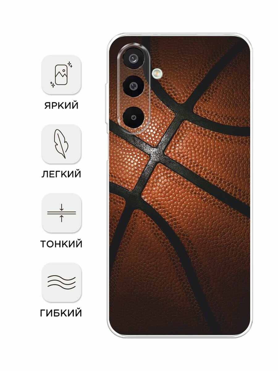 Чехол на Samsung Galaxy M16 / Самсунг Галакси М16 с принтом "Баскетбольный мяч" — фото 1