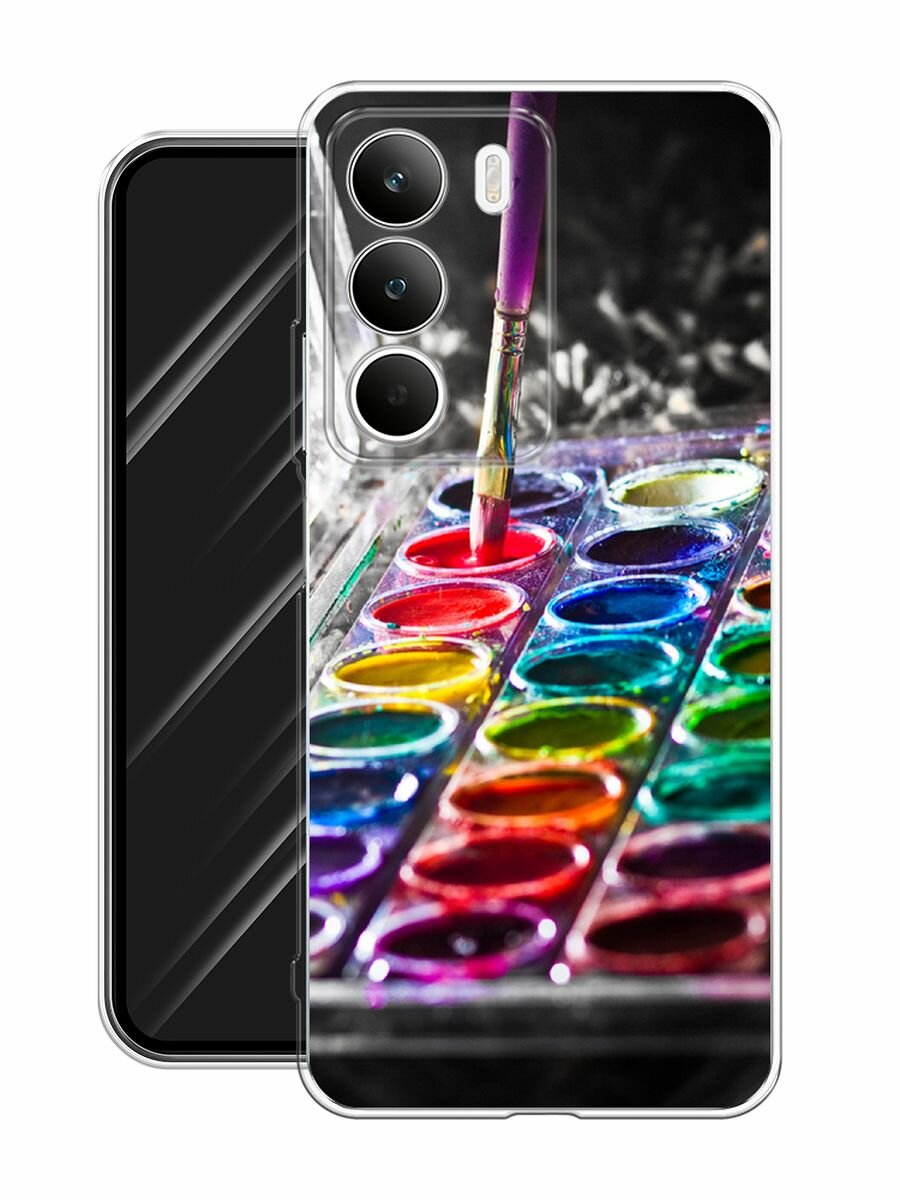 Силиконовый чехол на Realme C71/P3 Lite 4G / Реалми С71/P3 Лайт 4G с принтом "Палитра красок" — фото 1