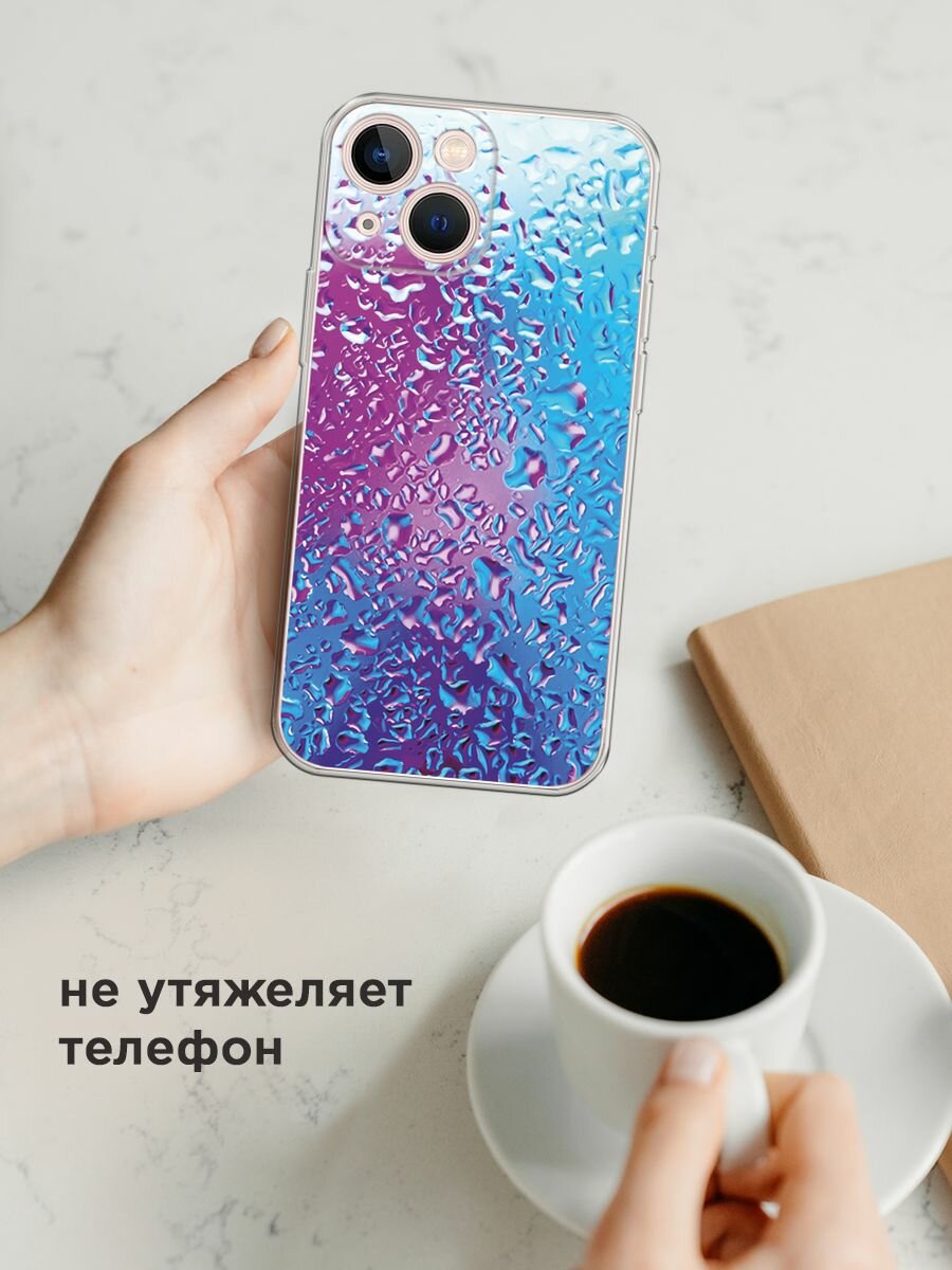 Чехол на Apple iPhone 13 mini / Айфон 13 мини с принтом "Капли на стекле" — фото 1