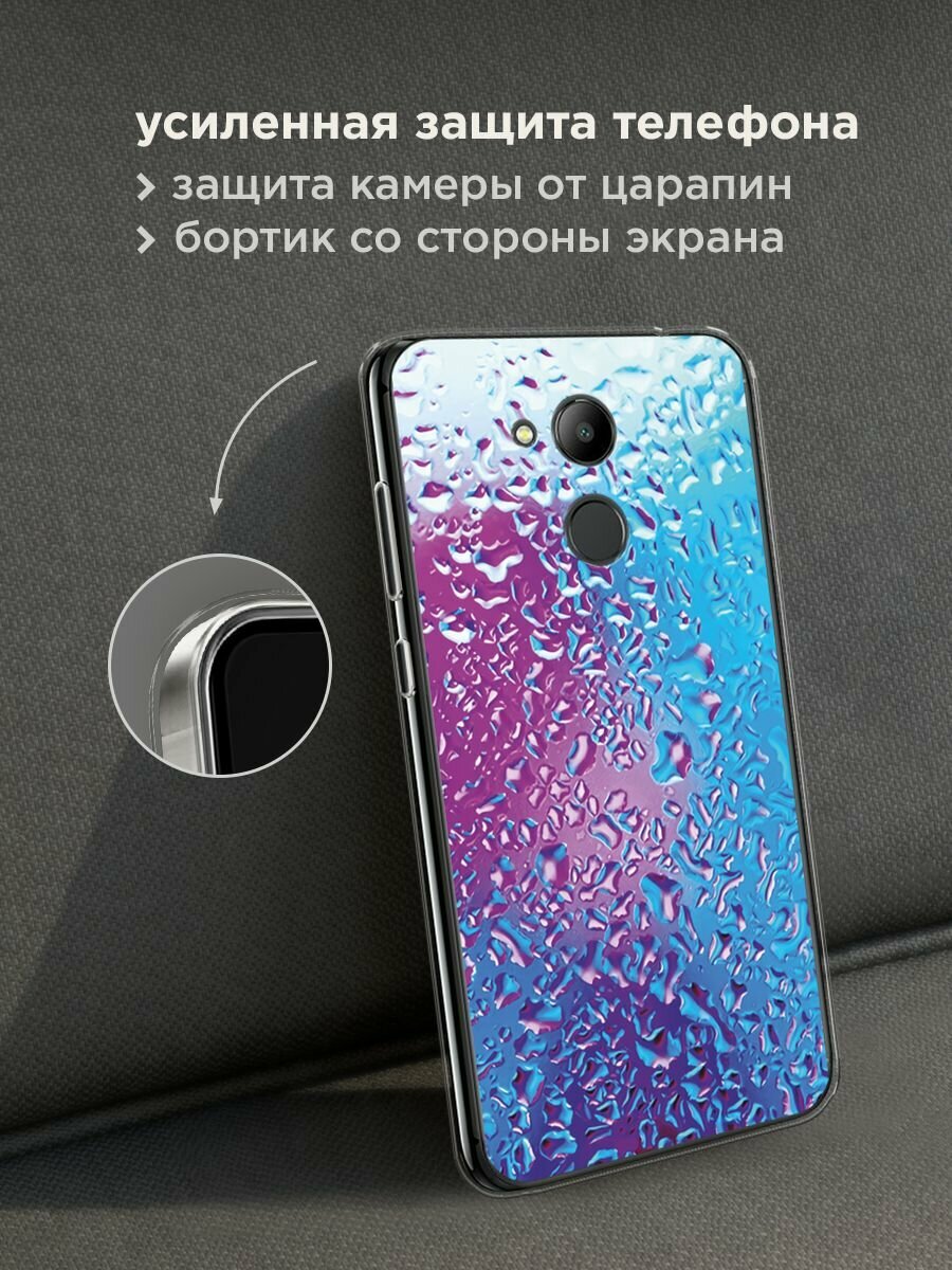 Чехол на Honor 6C Pro / Хонор 6С Про с принтом "Капли на стекле" — фото 1