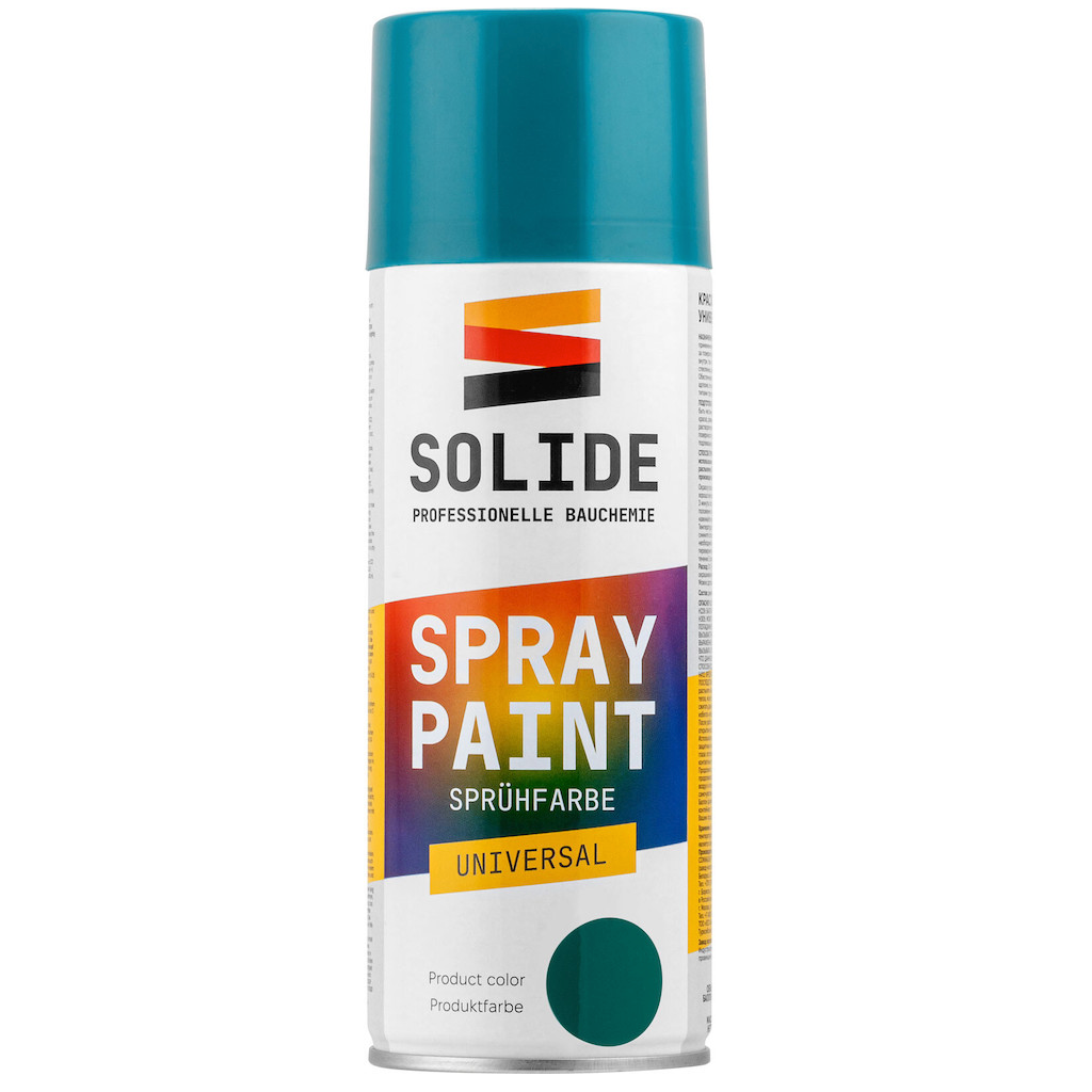 Краска-эмаль аэрозольная акриловая в баллончике универсальная зеленый SOLIDE 400 мл (SL-27523-1)