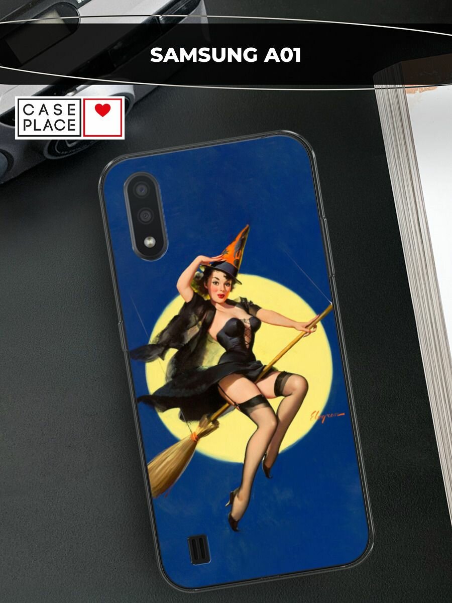 Чехол на Samsung Galaxy A01 / Самсунг Гэлакси А01 с принтом "Pin-Up Witch"