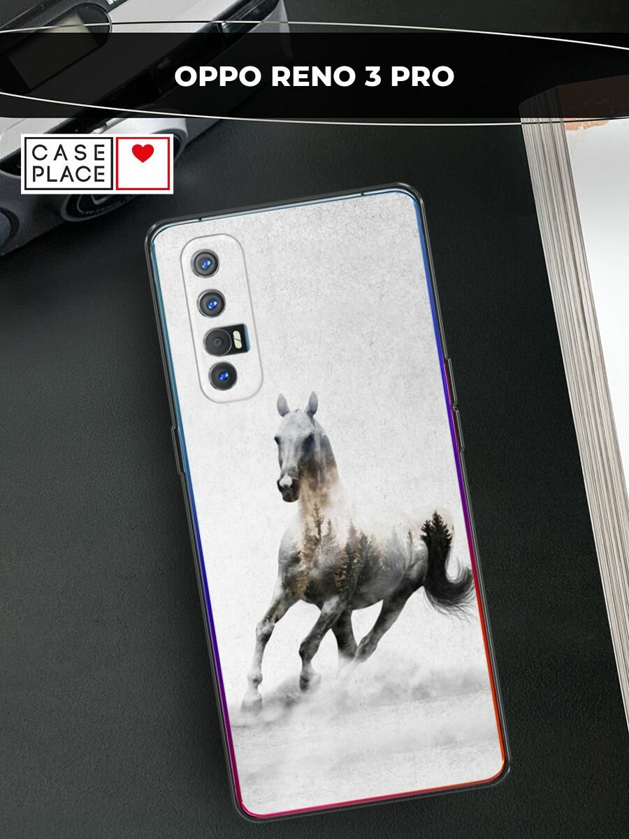 Чехол на Oppo Reno 3 Pro / Оппо Рено 3 Про с принтом "Лошадь лес"