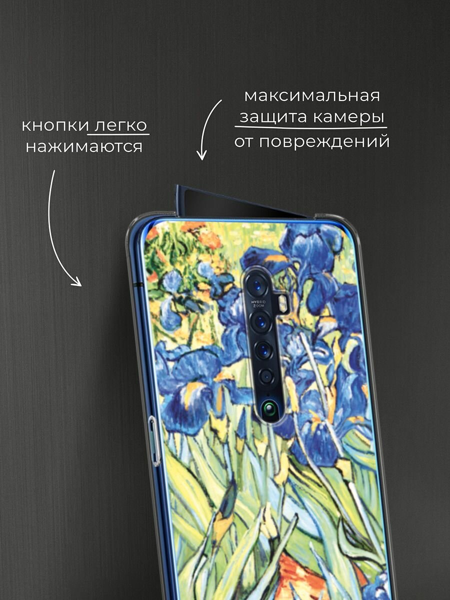 Чехол на Oppo Reno 2 / Оппо Рено 2 с принтом "Ирисы Ван Гог" — фото 1