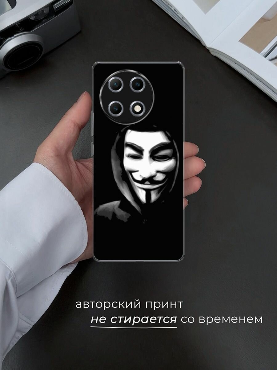 Чехол на Tecno Camon 30S / Текно Камон 30S с принтом "Анонимус" — фото 1