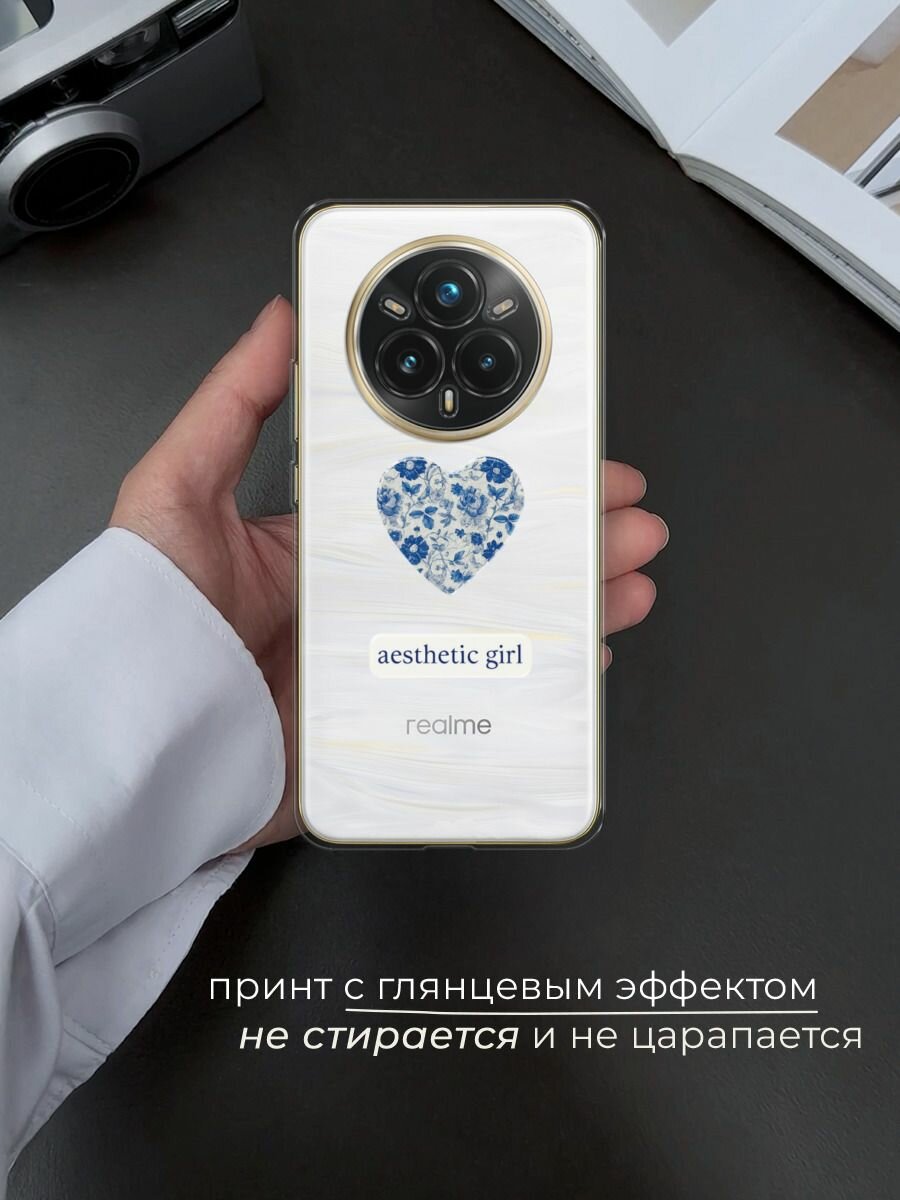 Чехол на Realme 14 Pro+ / Реалми 14 Про+ с принтом "Aesthetic girl" — фото 1