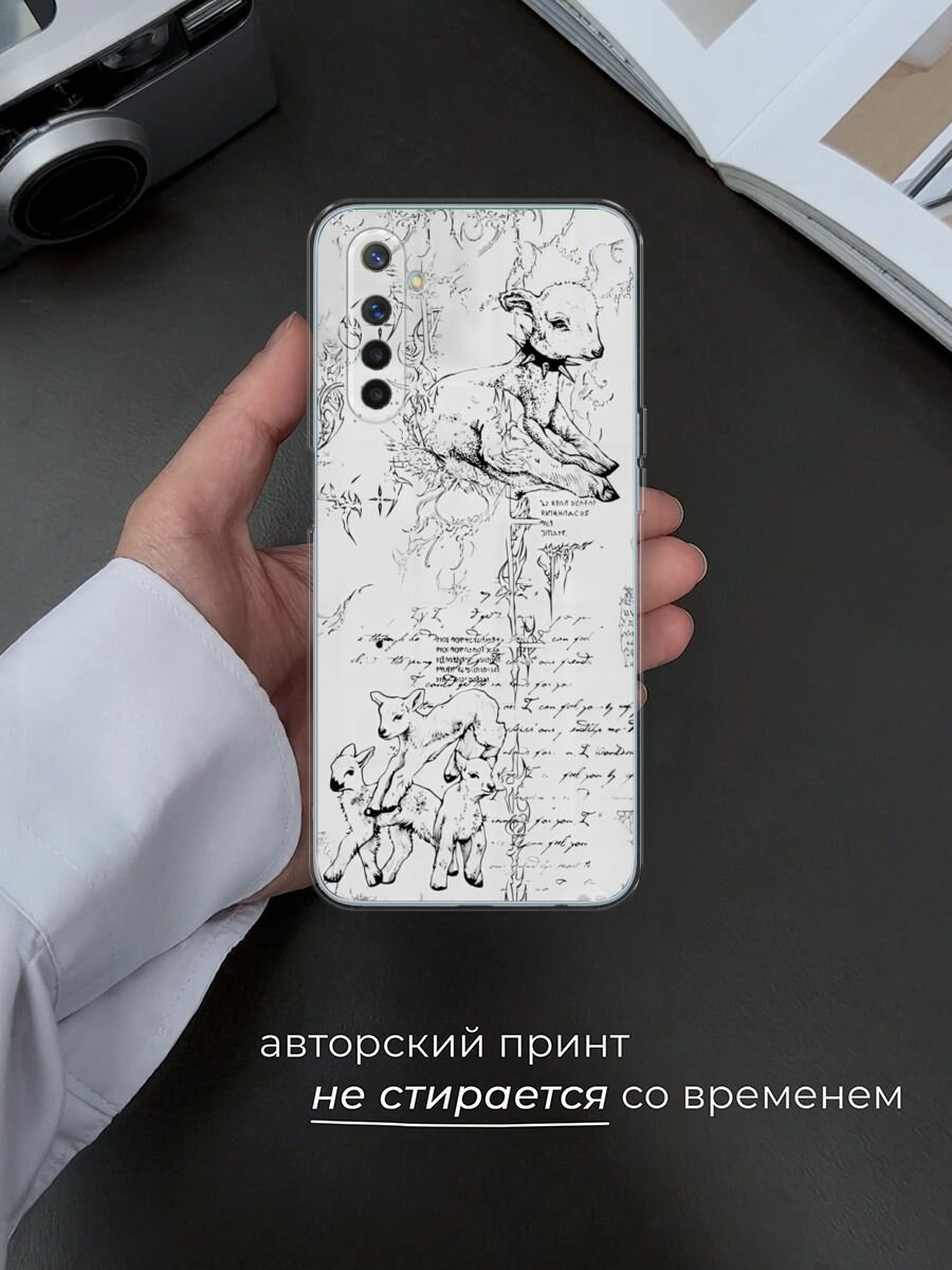 Силиконовый чехол на Realme 6 / Реалми 6 с принтом "Готический ягненок" — фото 1
