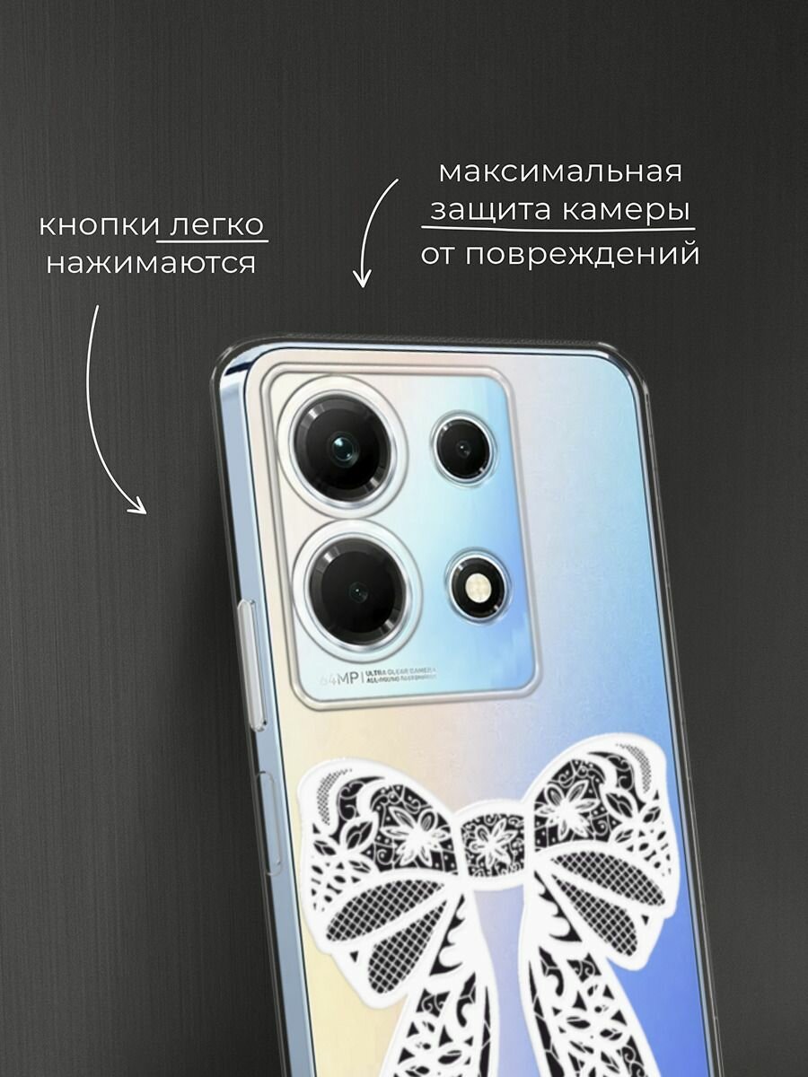 Чехол на Infinix Note 30 4G / Инфиникс Нот 30 4G с принтом "Черно-белый бант 2" — фото 1