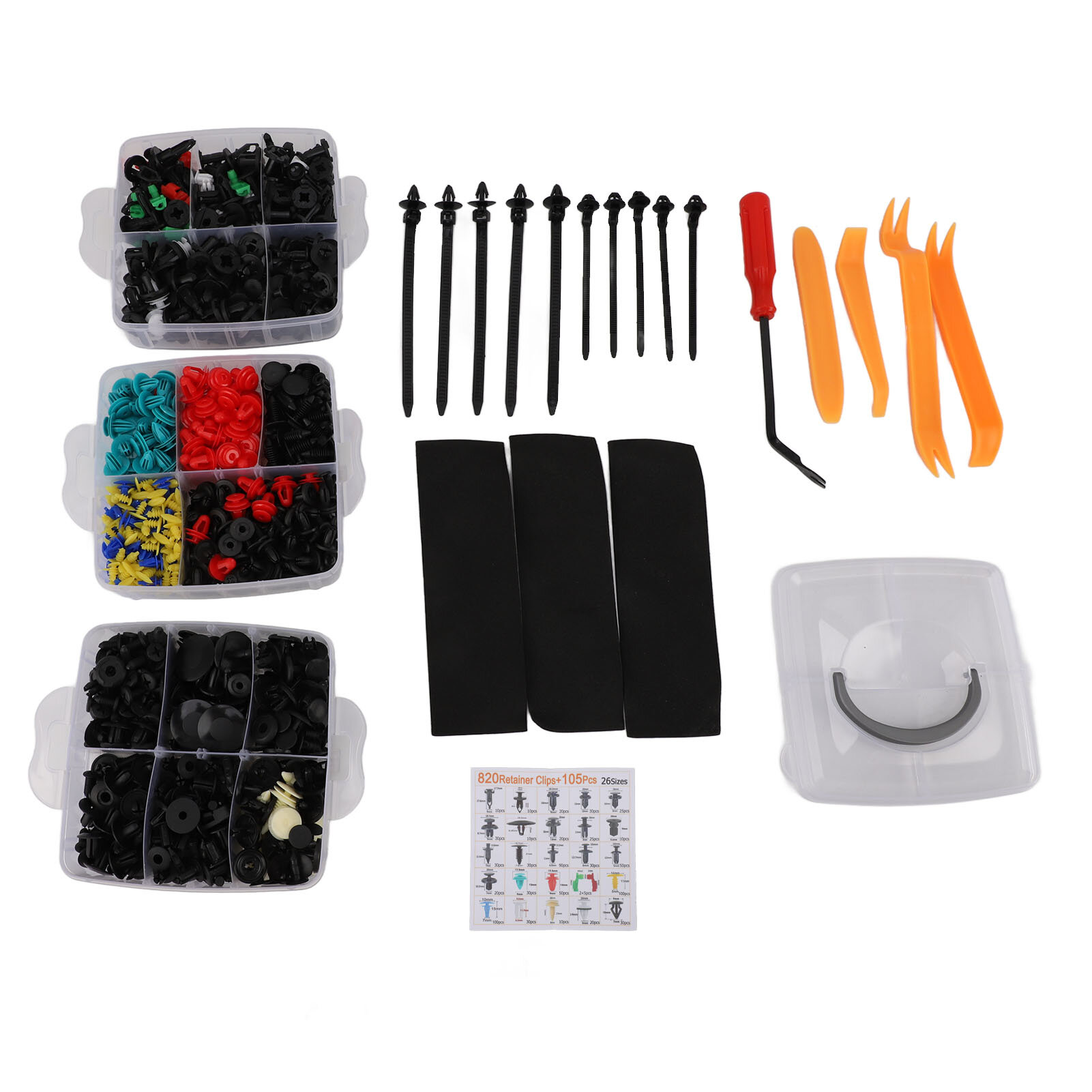 925 шт клипс для кузова авто, универсальные, 925pcs