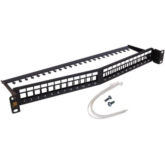 Патч-панель наборная Lanmaster LAN-PPAR24OK-UTP 19" 1U 24xRJ45 UTP