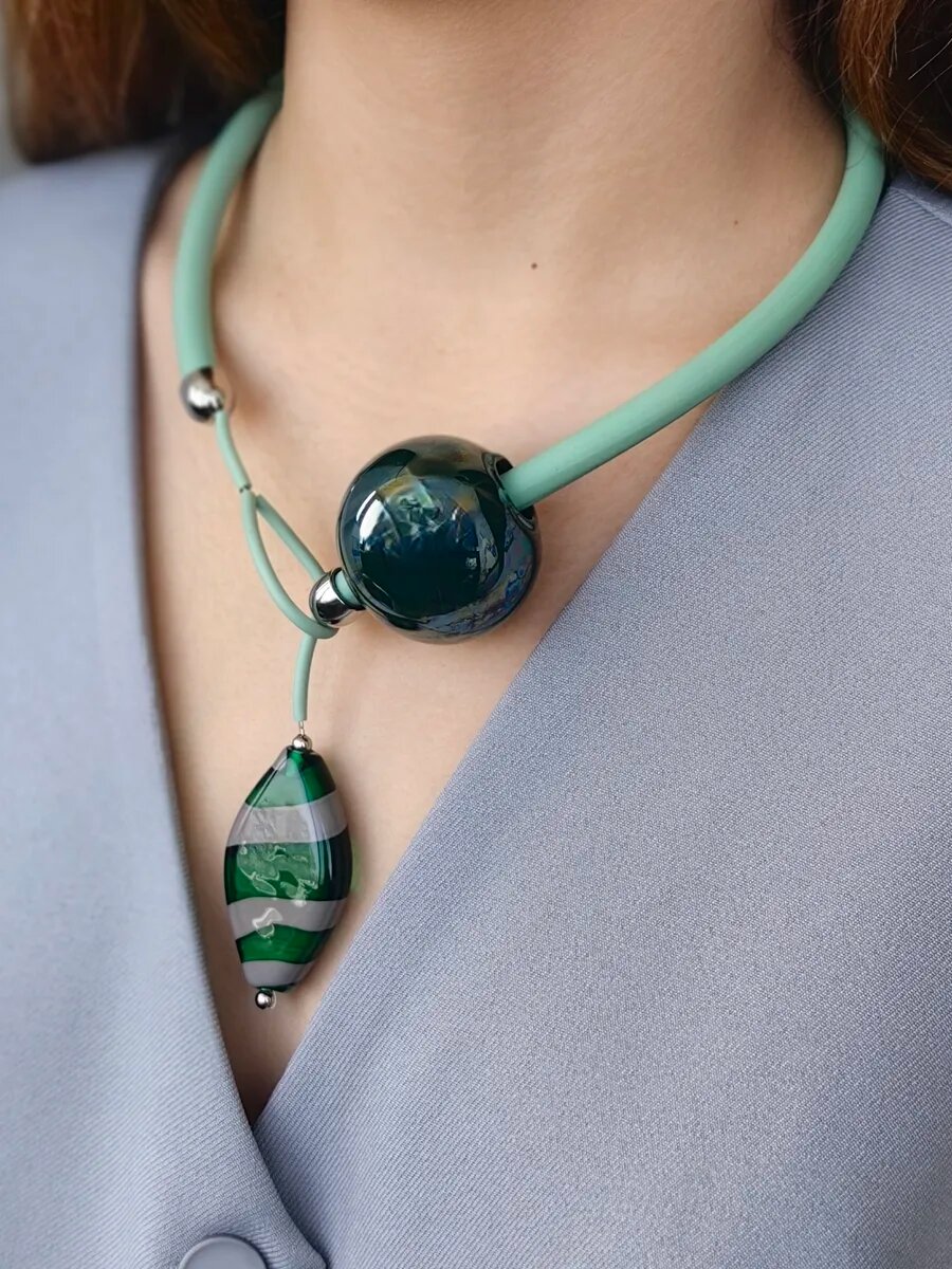 Колье, стекло, муранское стекло