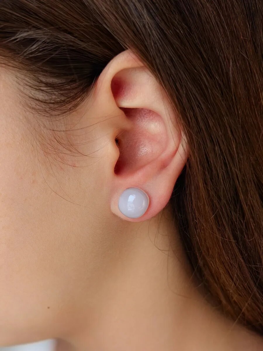 Серьги пусеты, муранское стекло