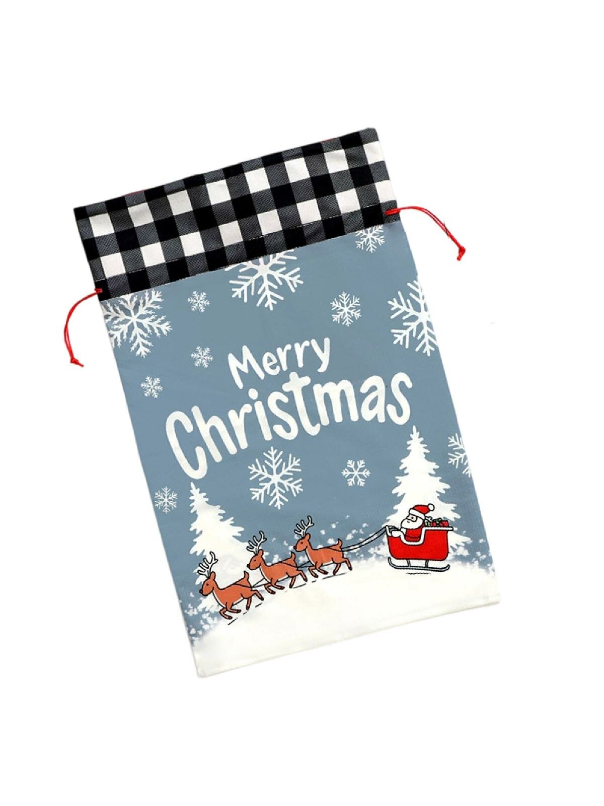 Рождественский подарочный пакет, большой тканевый подарочный пакет на шнурке, пакеты для хранения шоколада