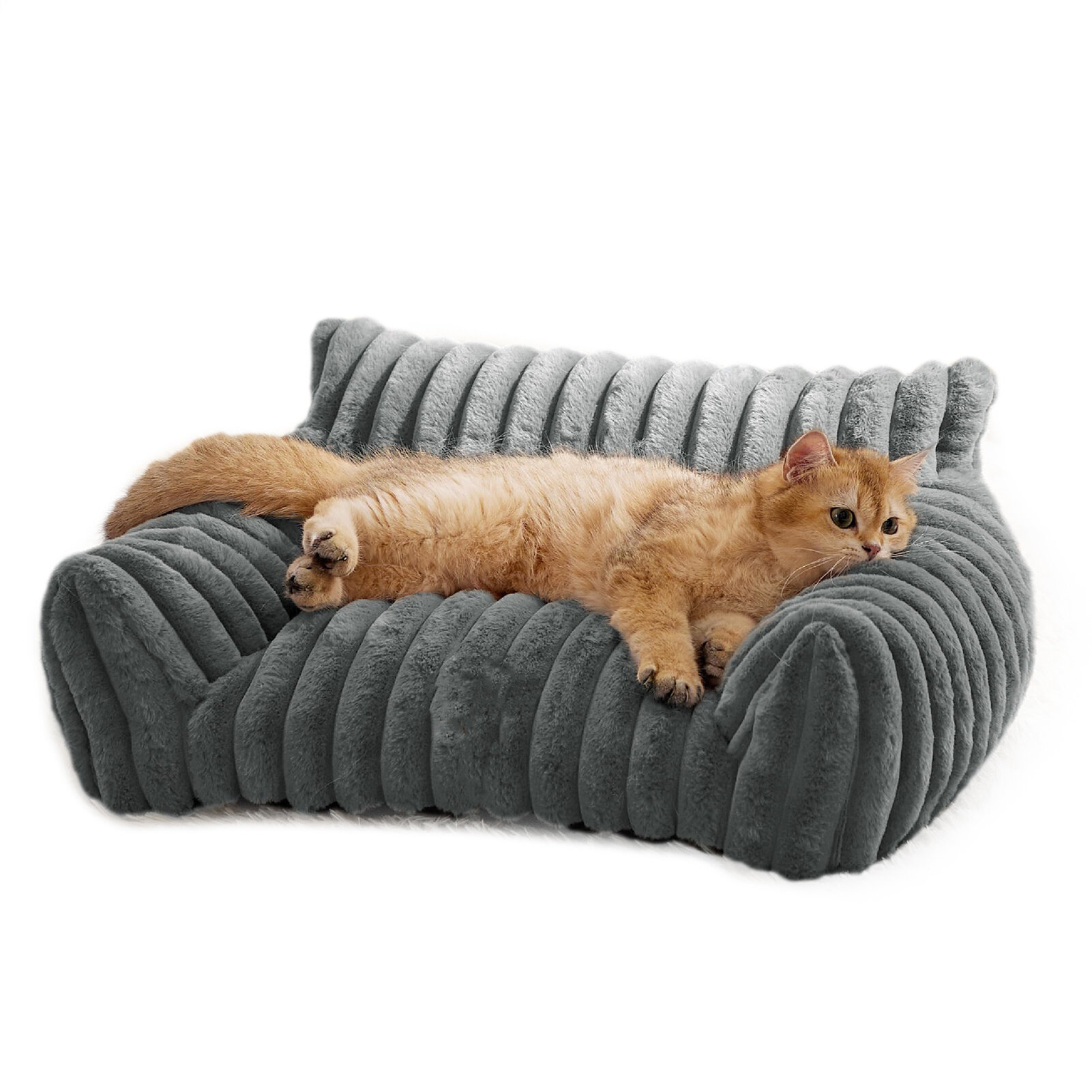Cat Couch Bed Cute Pet for Small Medium and Large Cats Dogs Fluffy Sofa Pets Indoor with Non-Slip Bottom & Washable Cover