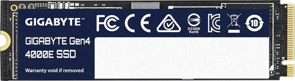 Внутренний SSD-диск Gigabyte Твердотельный накопитель SSD M.2 500GB 2280 Gen4 4000E SSD PCI Express 4.0x4, NVMe 1.4, 3600/3000, MTBF 1.5M, 3D NAND, 300TBW, RTL